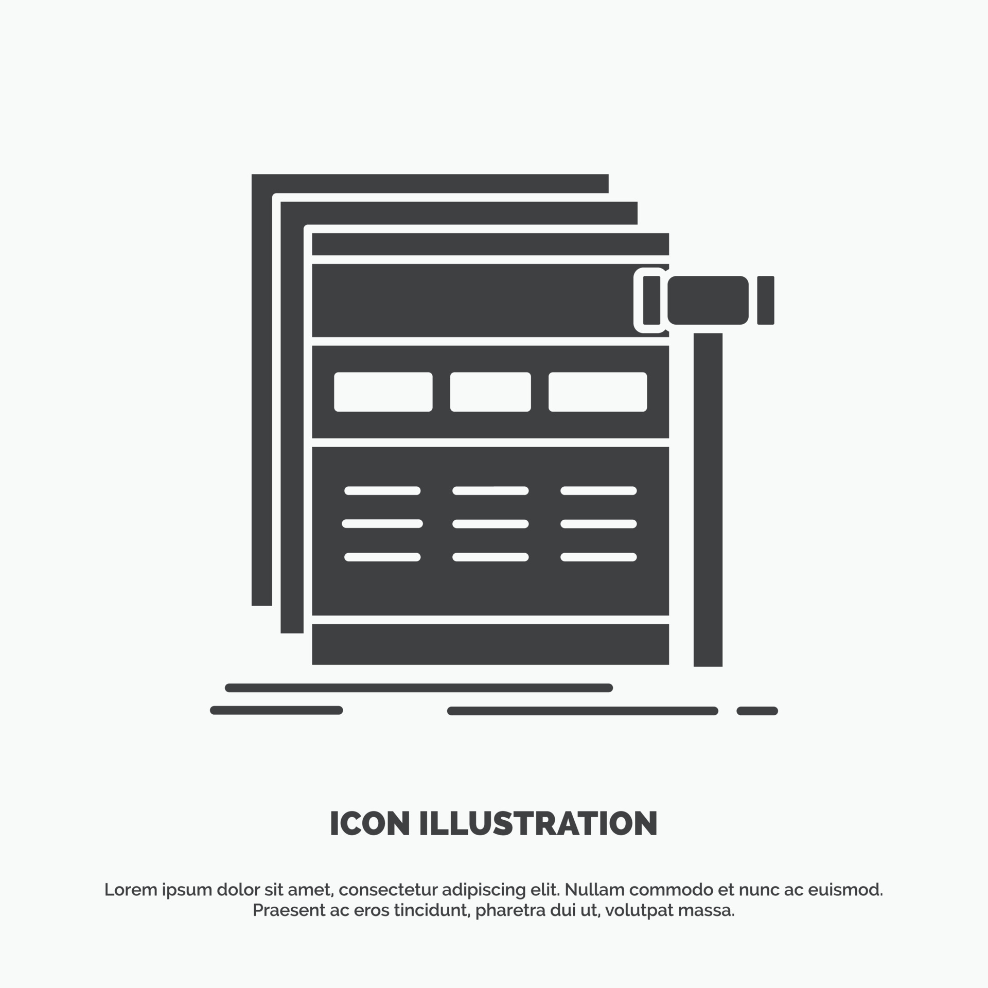 Internet. page. web. webpage. wireframe Icon. glyph vector gray symbol for UI and UX. website or ...
