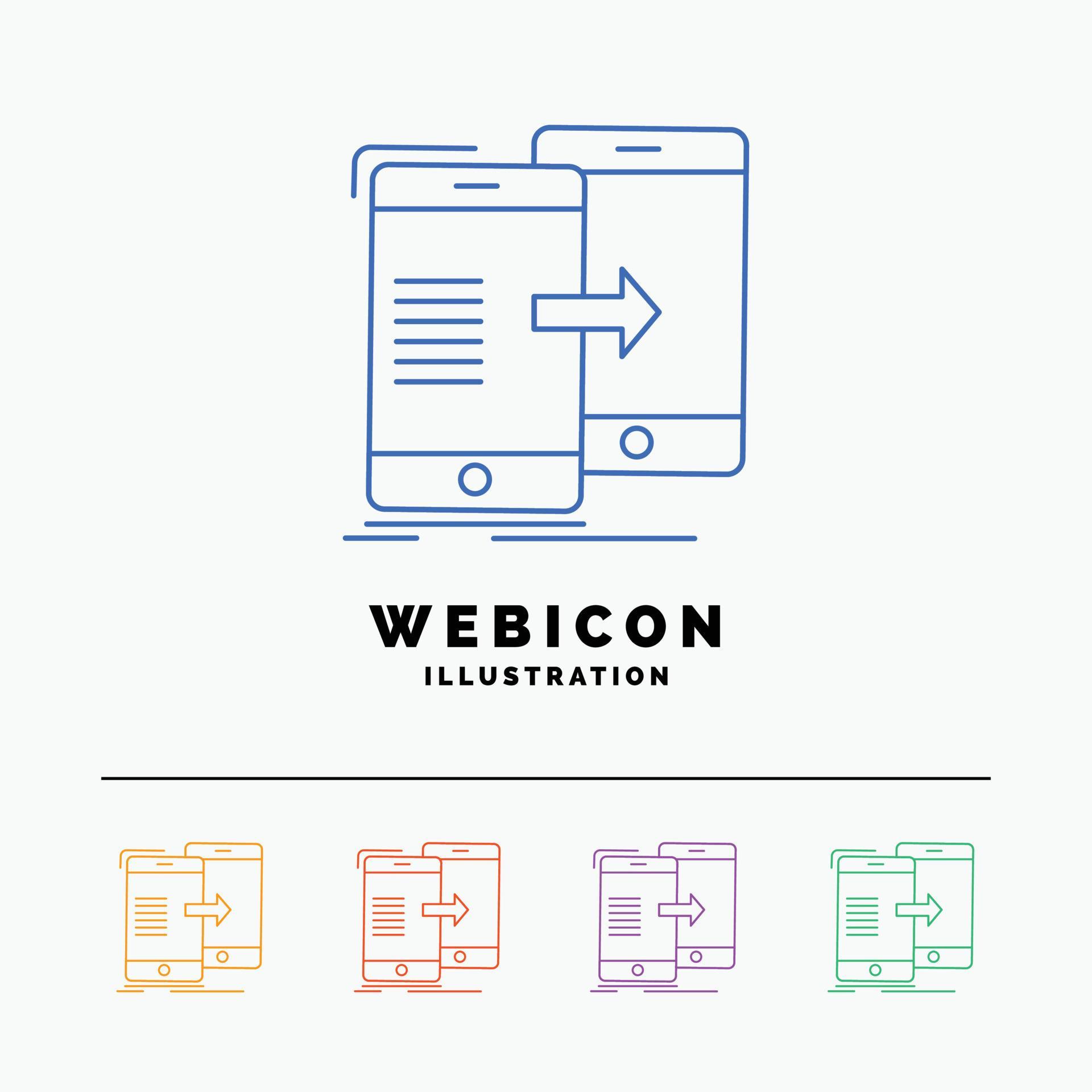 Data Sharing Sync Synchronization Syncing 5 Color Line Web Icon