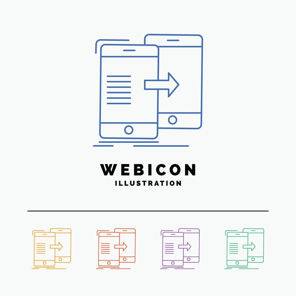 Data Sharing Sync Synchronization Syncing 5 Color Line Web Icon