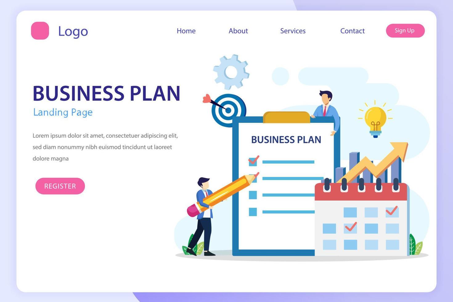 Business Plan Concept Plan Strategy For Success Illustration Vector 12869692 Vector Art At Vecteezy