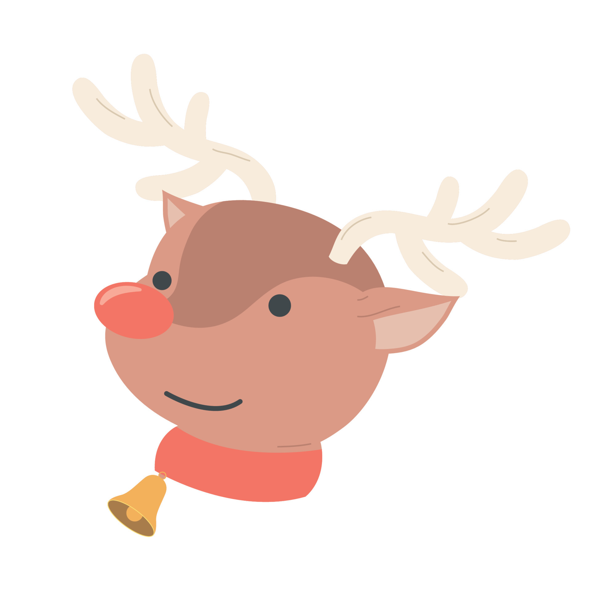 christmas reindeer head 12869823 Vector Art at Vecteezy