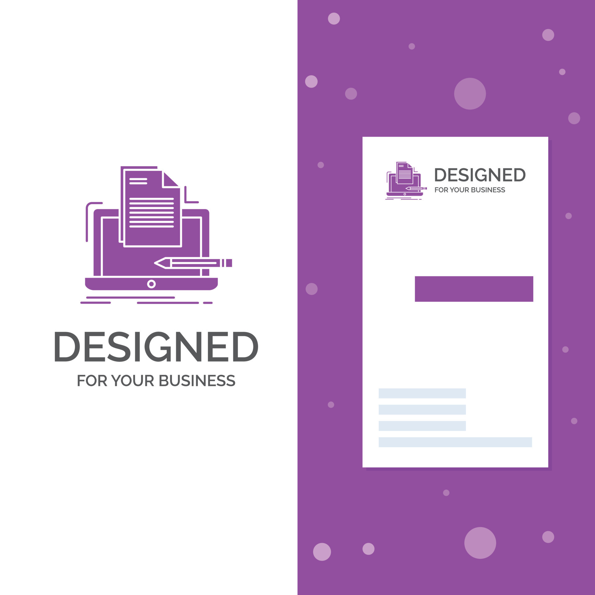Business Logo For Coder Coding Computer List Paper Vertical Purple Business Visiting Card
