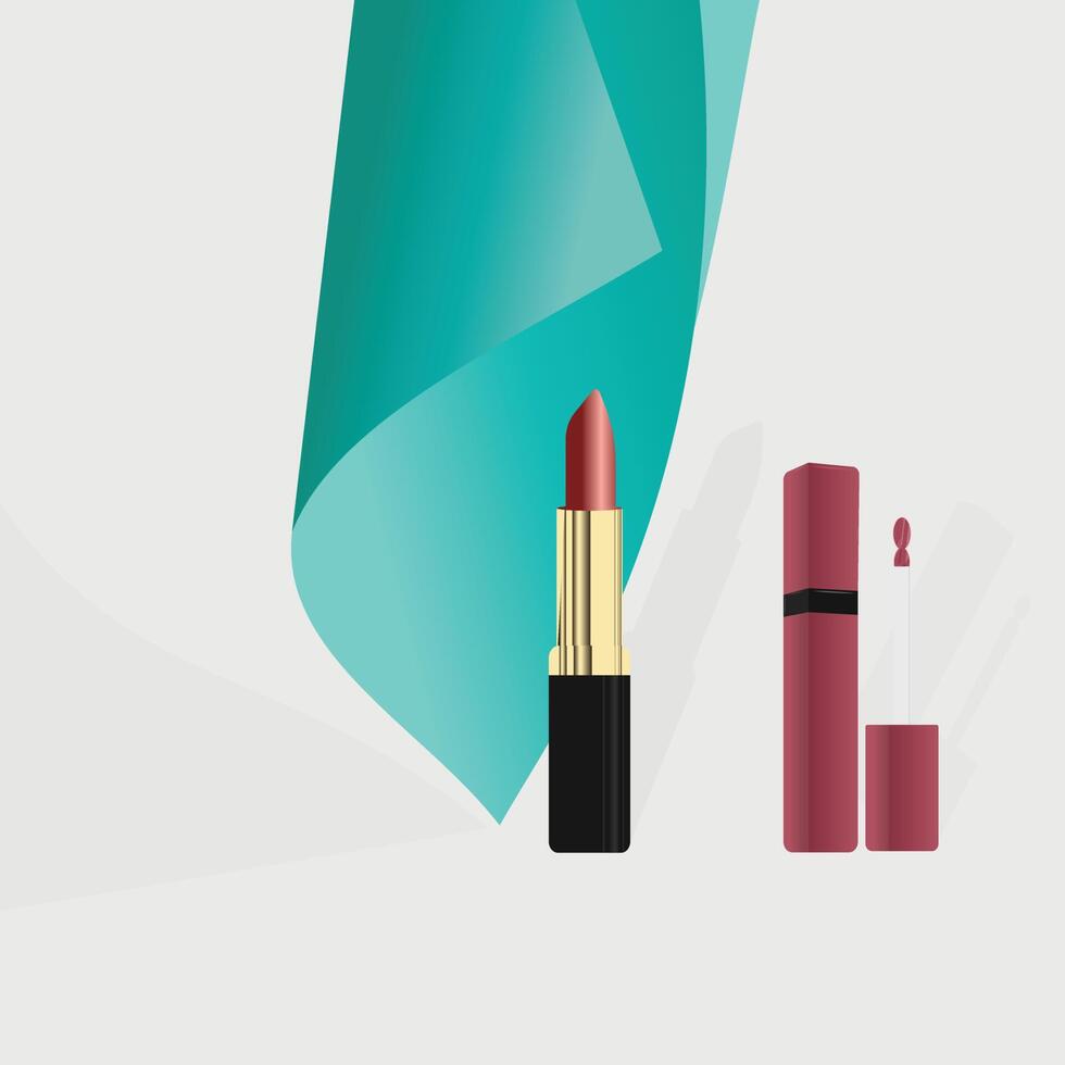 Lipstick icon with shadow, and set of makeup mascara with beauty salon ... Lipstick icon with shadow, and set of makeup mascara with beauty salon ...