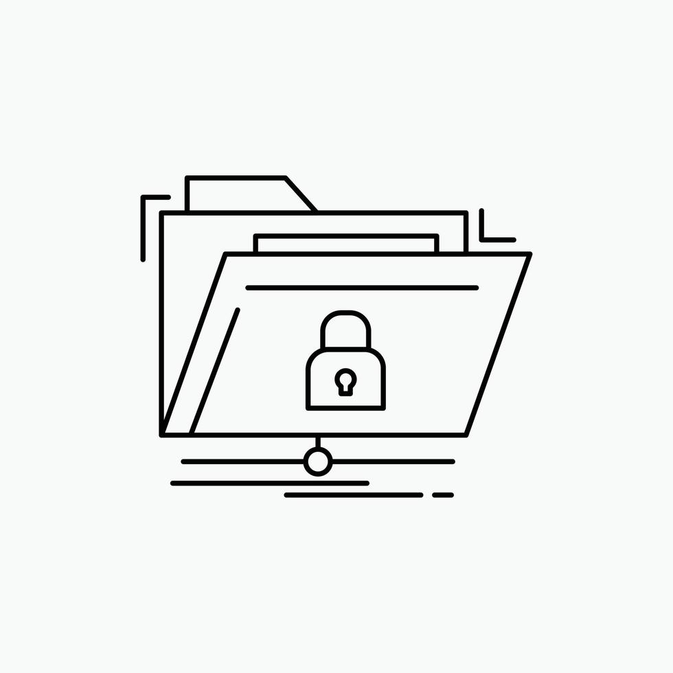 encryption. files. folder. network. secure Line Icon. Vector isolated illustration 12870468 ...