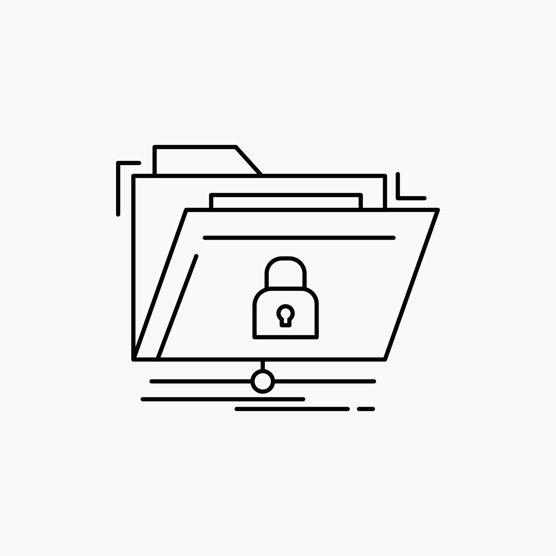 Encryption Files Folder Network Secure Line Icon Vector Isolated Illustration 12870468