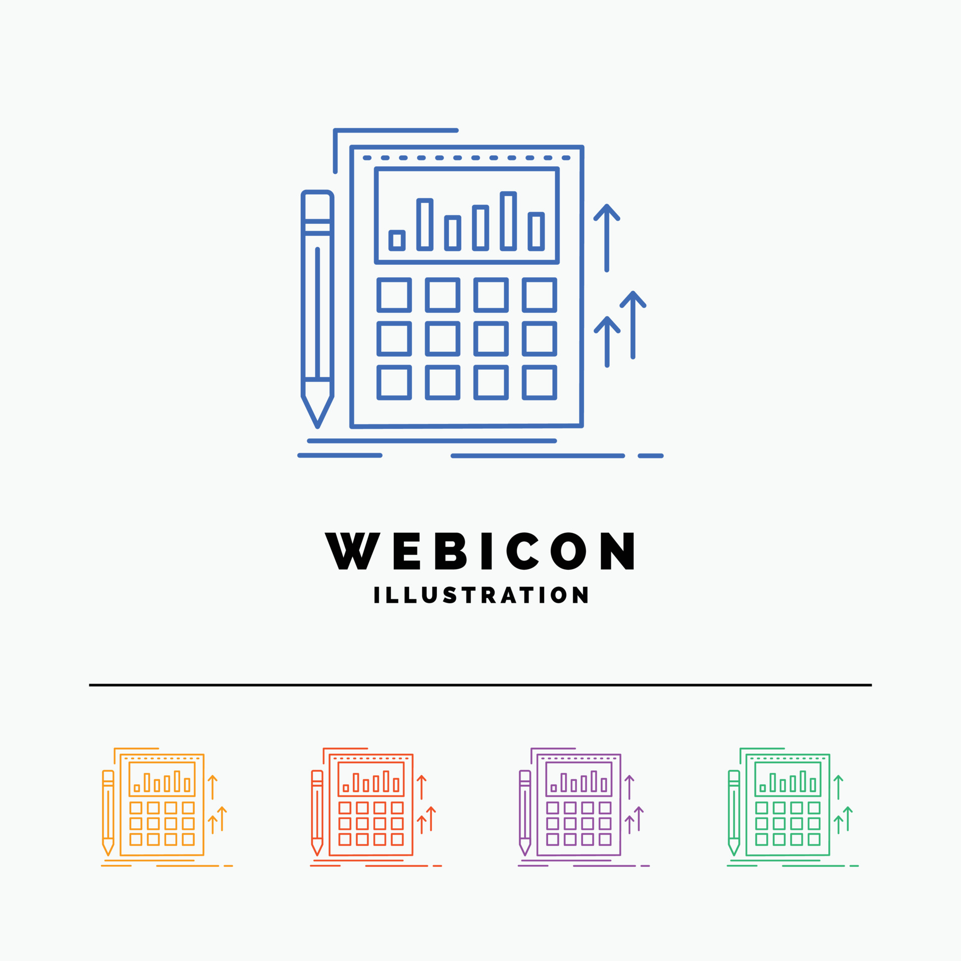 Accounting Audit Banking Calculation Calculator 5 Color Line Web Icon Template Isolated On