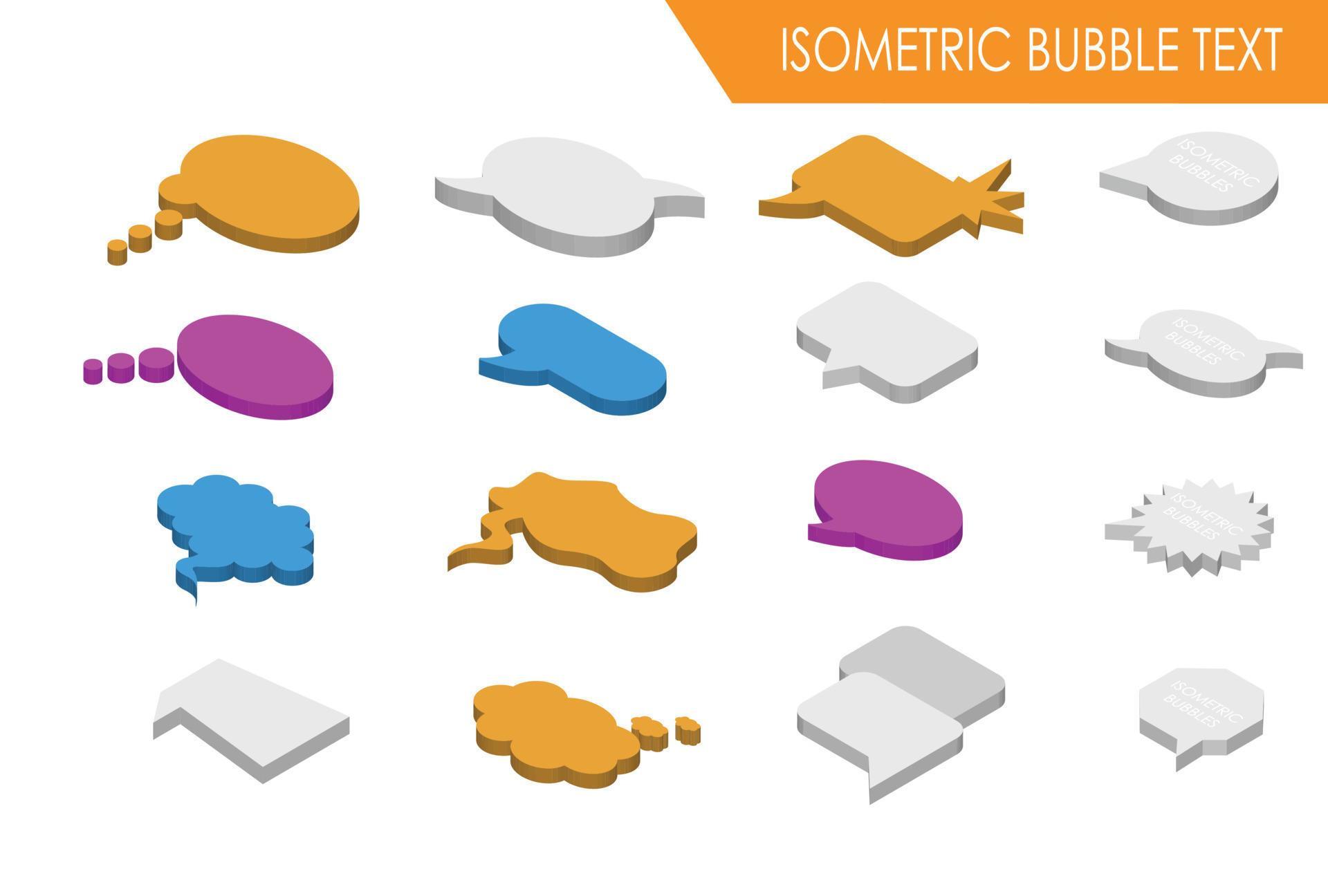 Modern Isometric Bubble Text Illustration, Suitable for Diagrams ...