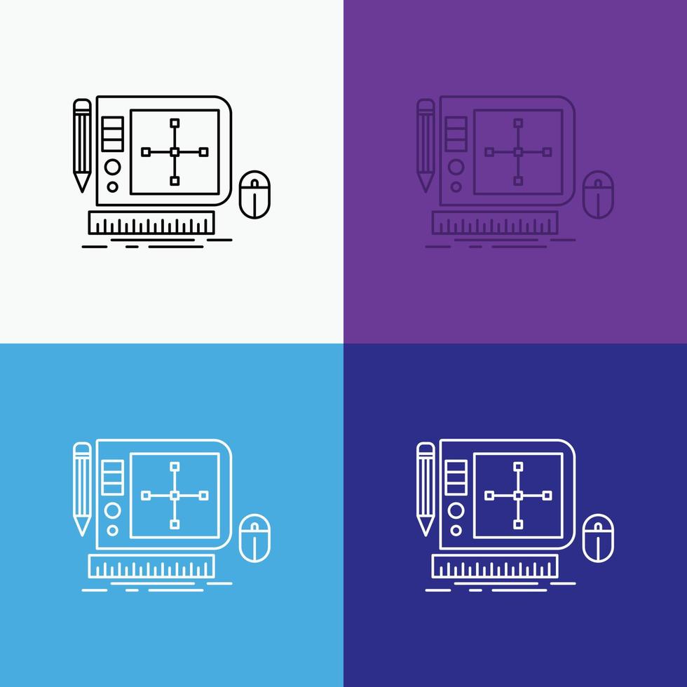 Design Graphic Tool Software Web Designing Icon Over Various