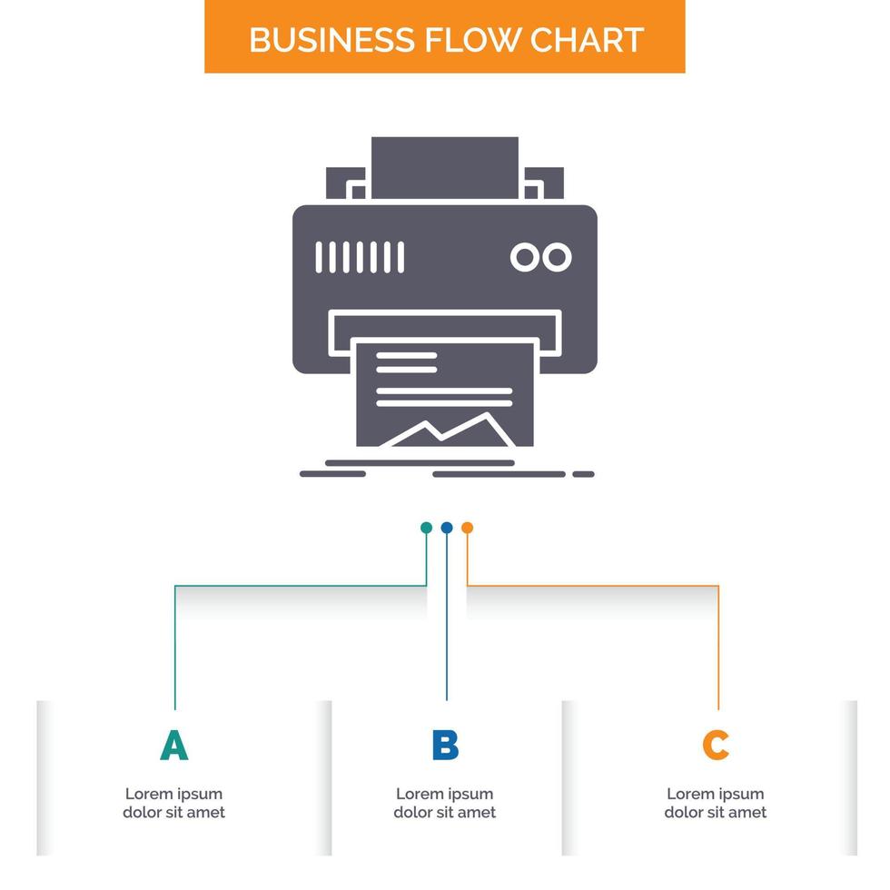 Digital. printer. printing. hardware. paper Business Flow Chart Design ...