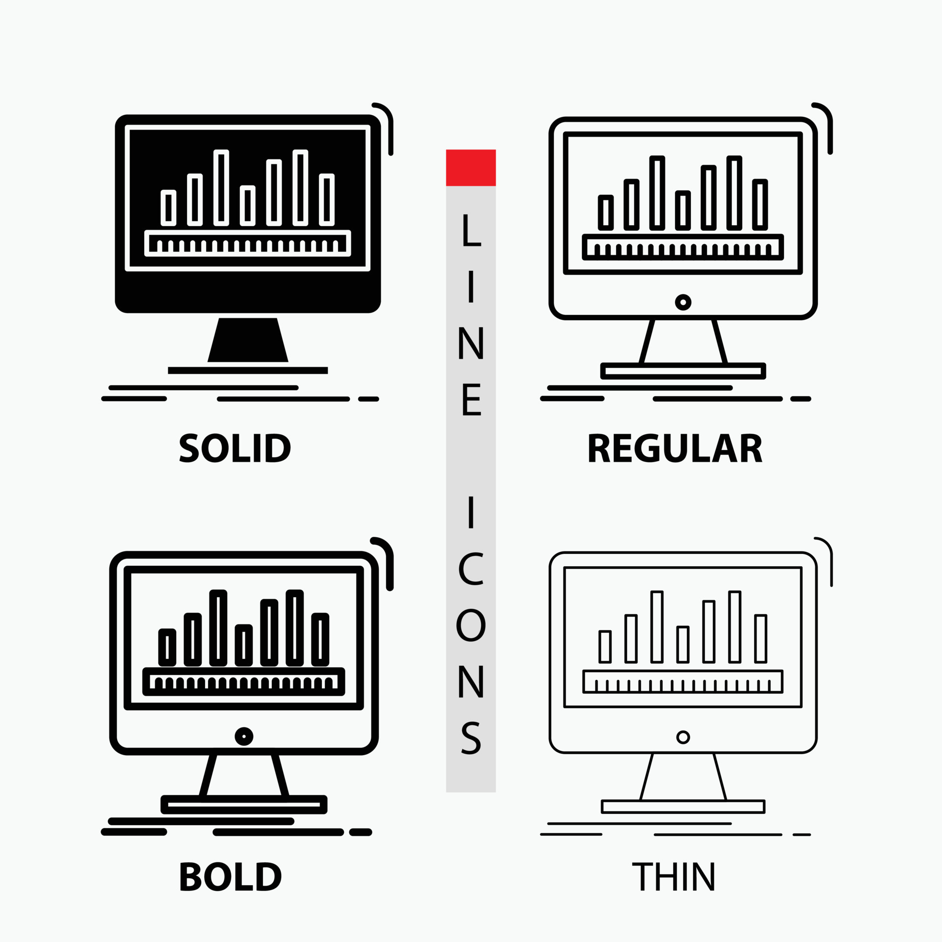 Analytics Processing Dashboard Data Stats Icon In Thin Regular