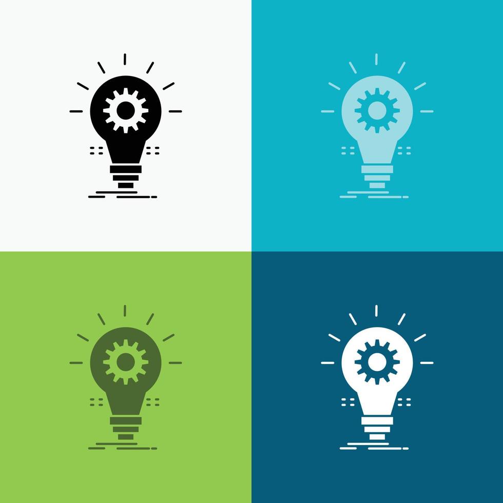 Bulb. develop. idea. innovation. light Icon Over Various Background. glyph style design ...