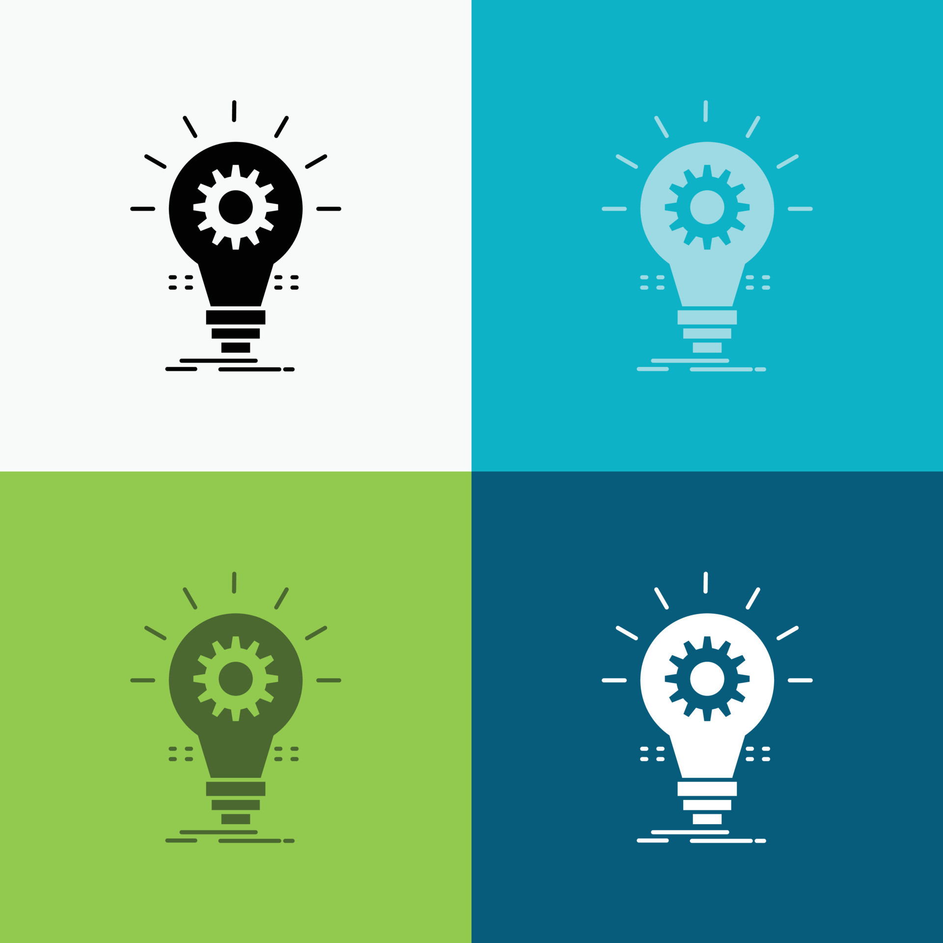 Bulb. develop. idea. innovation. light Icon Over Various Background. glyph style design ...