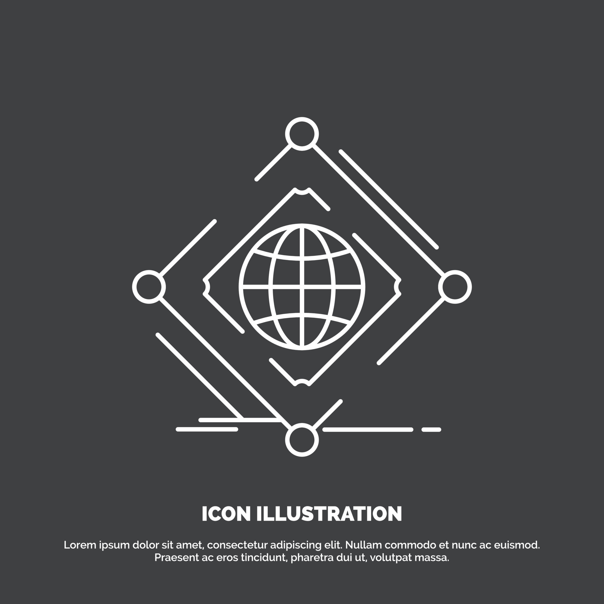 Complex Global Internet Net Web Icon Line Vector Symbol For Ui And
