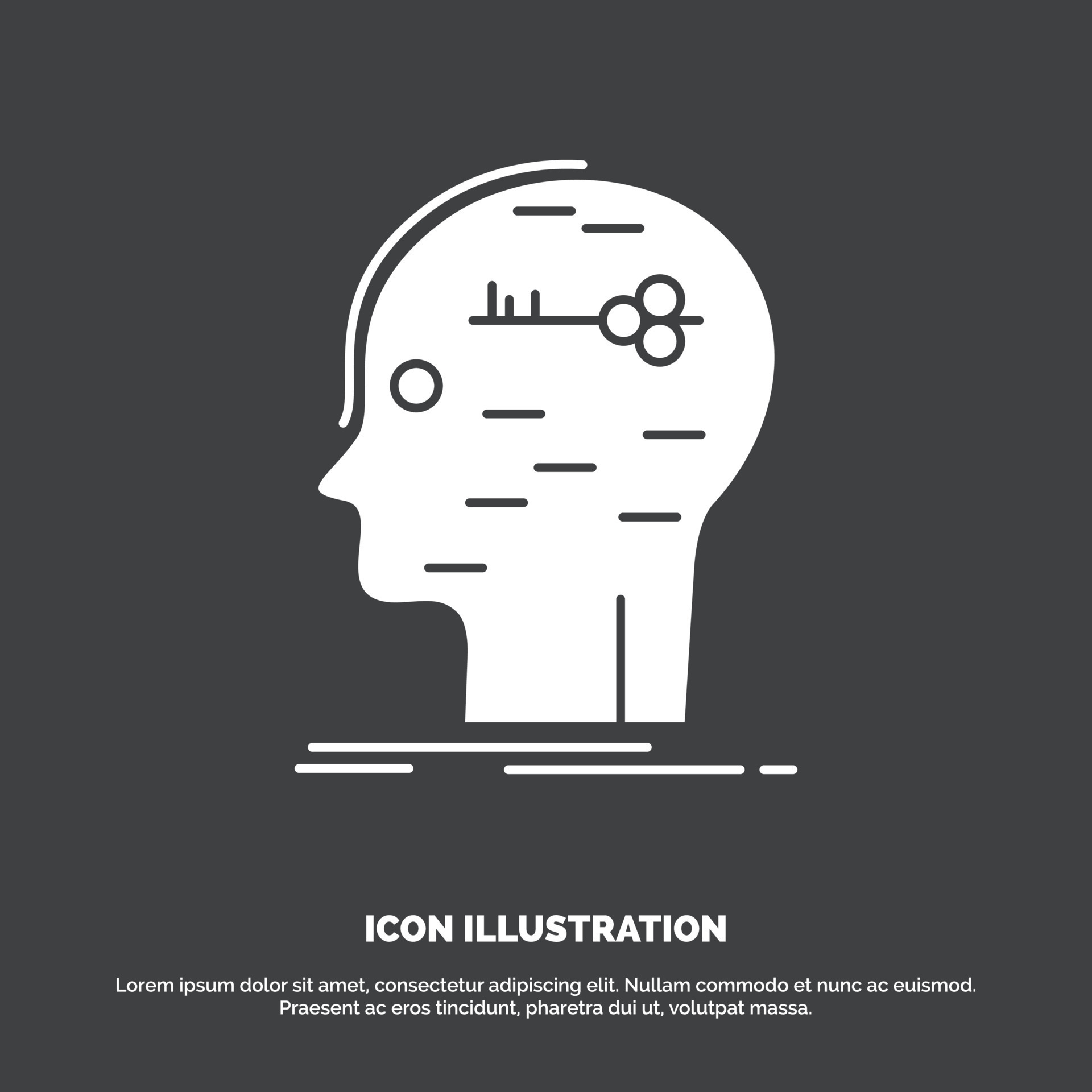 Brain Hack Hacking Key Mind Icon Glyph Vector Symbol For Ui And Ux