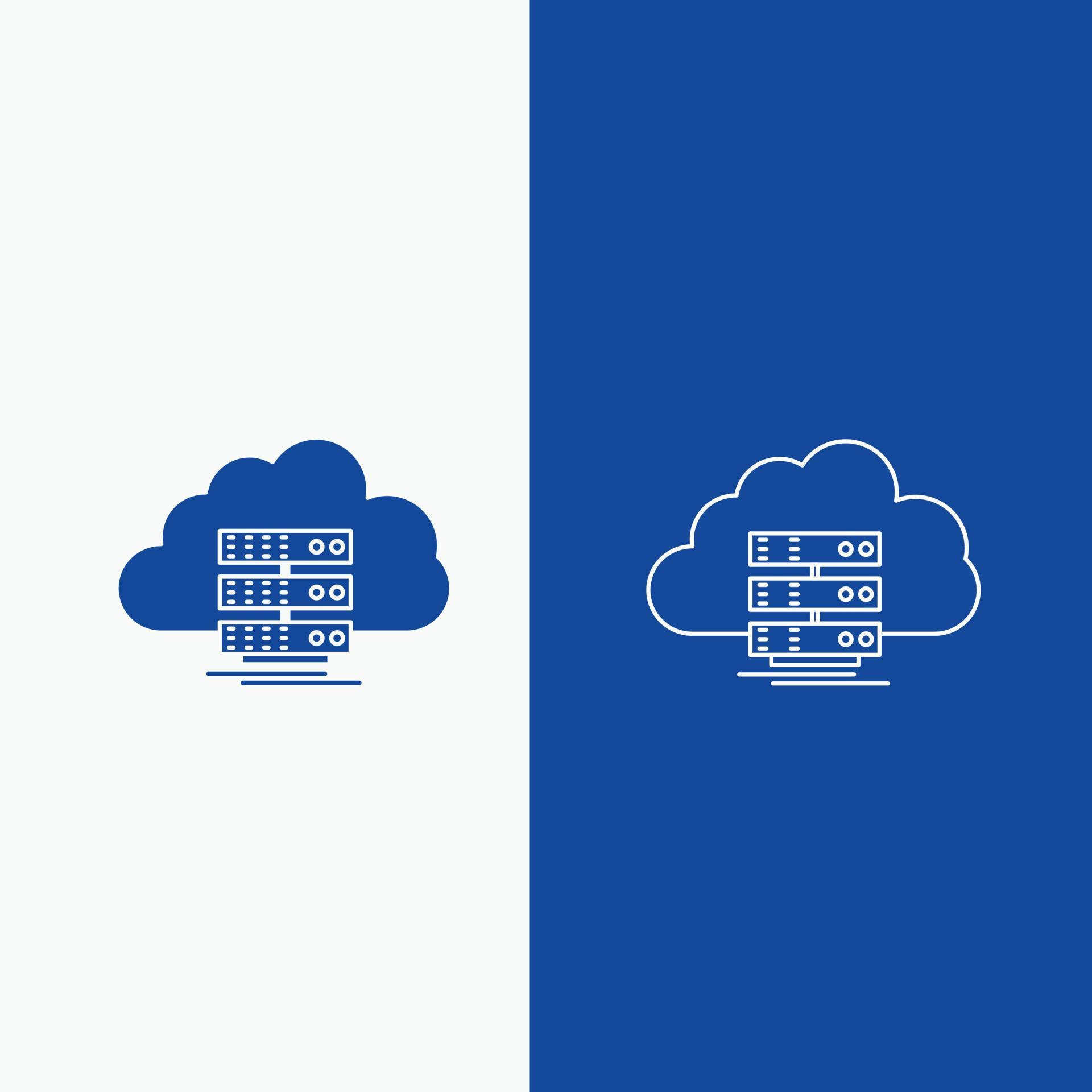 Cloud Storage Computing Data Flow Line And Glyph Web Button In Blue