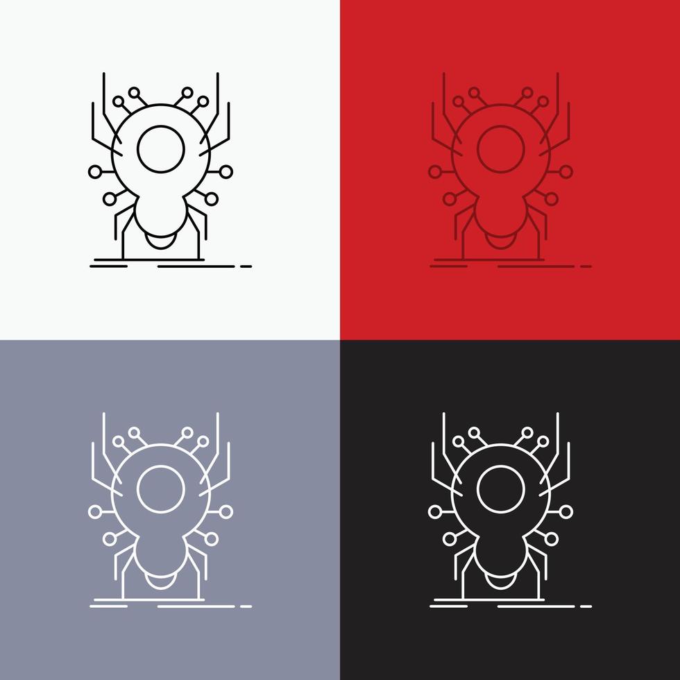 Bug Insect Spider Virus App Icon Over Various Background Line