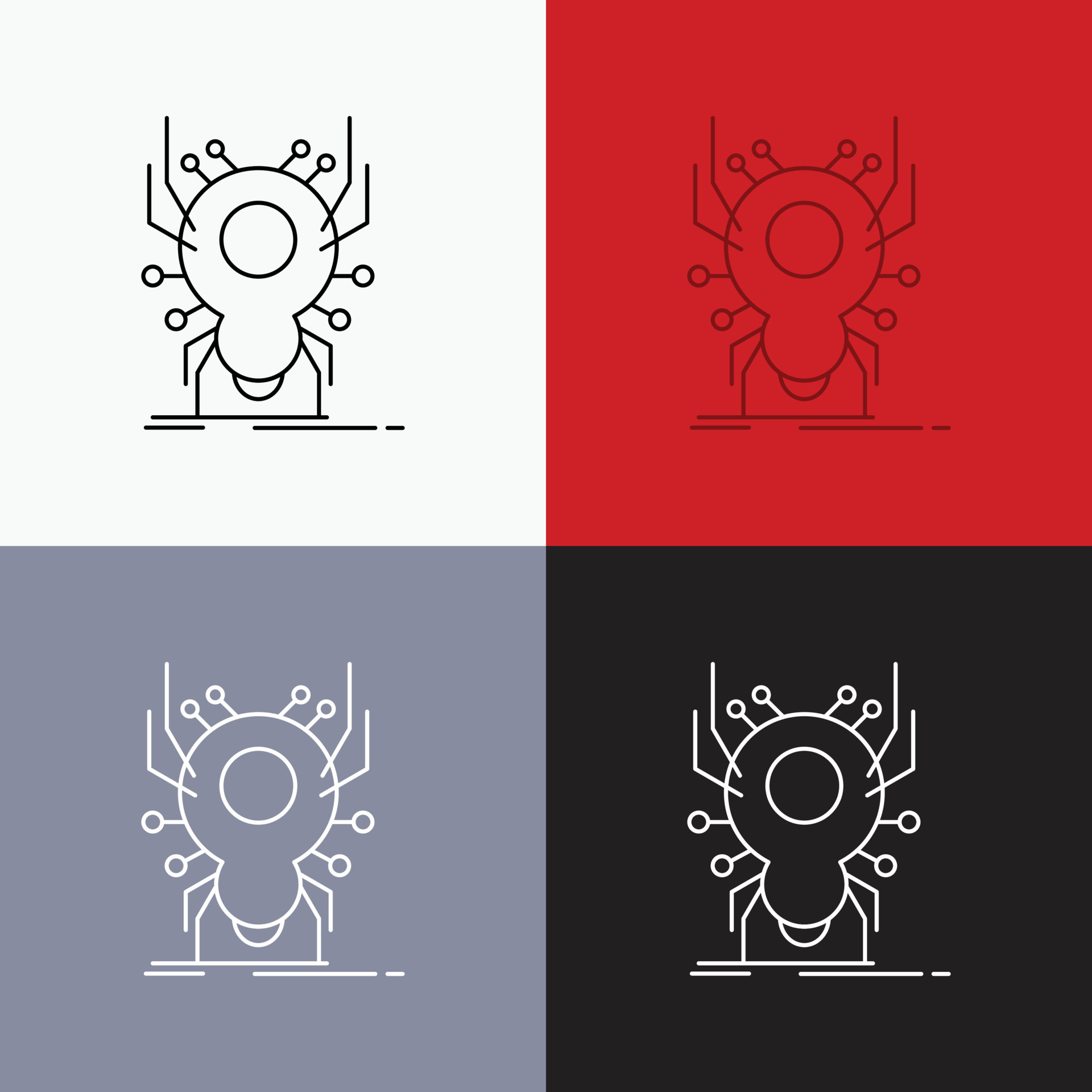 Bug Insect Spider Virus App Icon Over Various Background Line