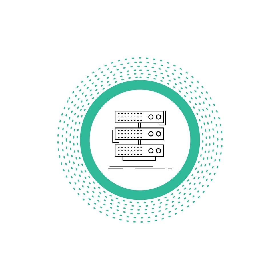 server. storage. rack. database. data Line Icon. Vector isolated illustration 12871889 Vector ...
