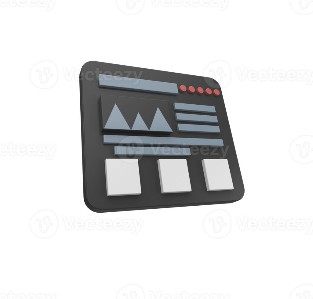 Minimal 3d Illustration Browser Window Concept Landing Page Website