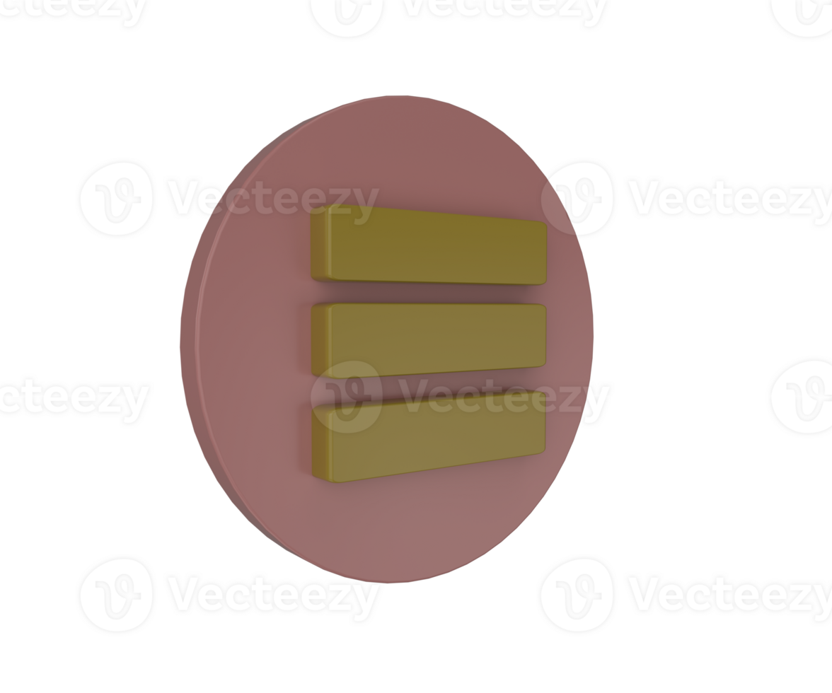 Minimal 3d Illustration Hamburger Menu List Menu Button 3d Render