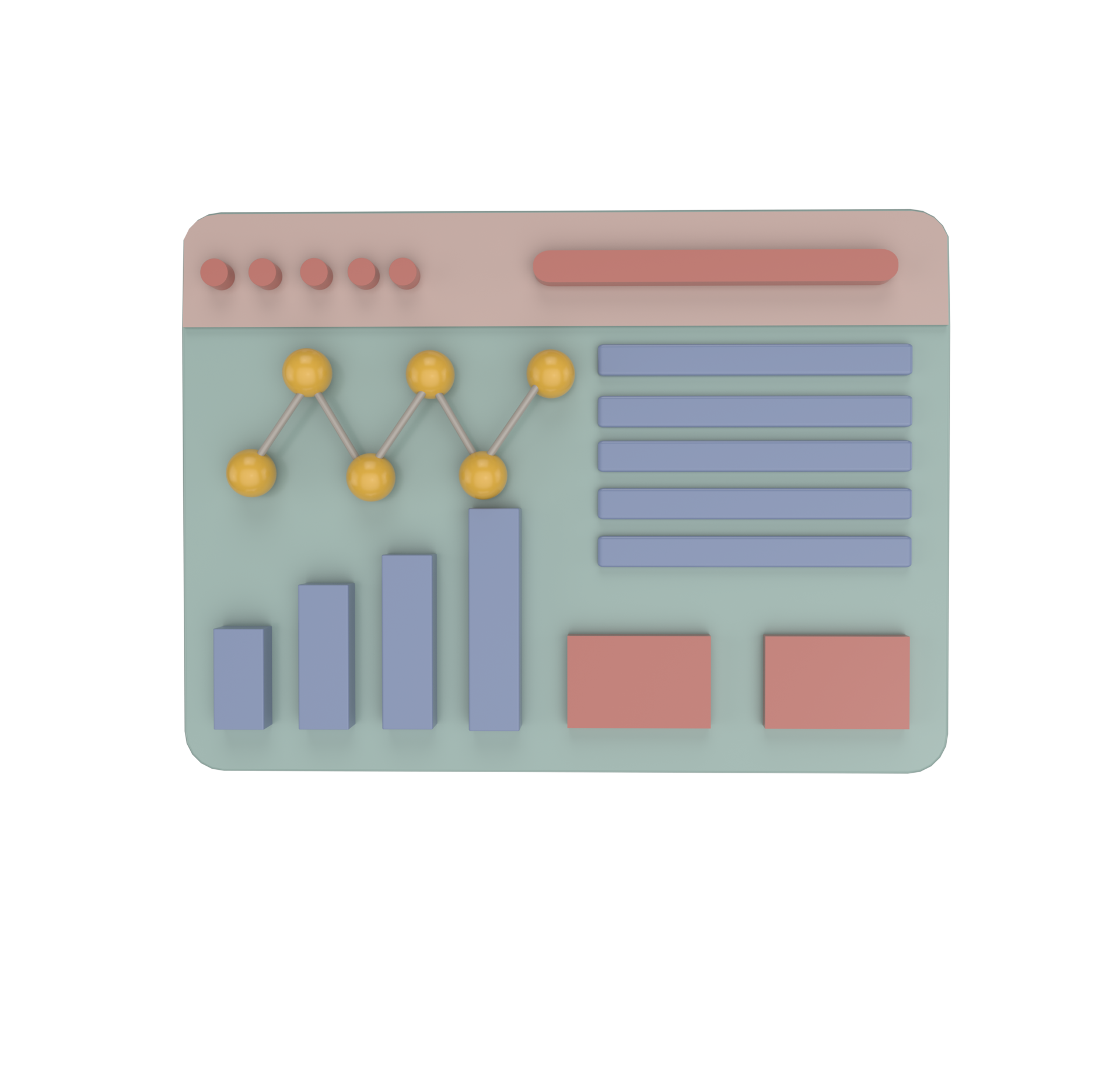 Minimal 3d Illustration Data Analysis Financial Report Chart And Web