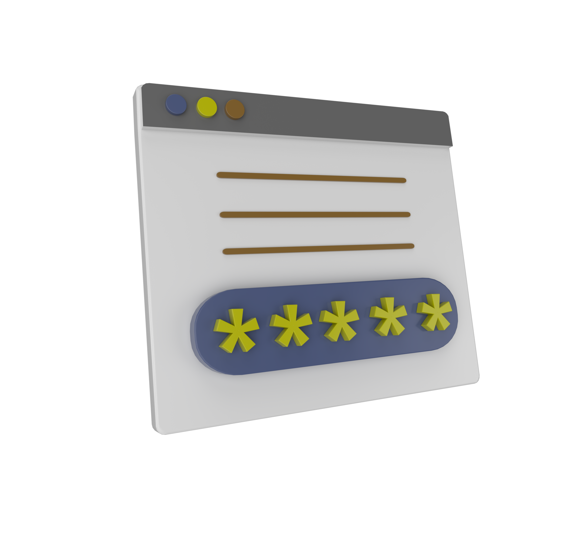 Minimal 3d Illustration Login With Password Icon Authentication