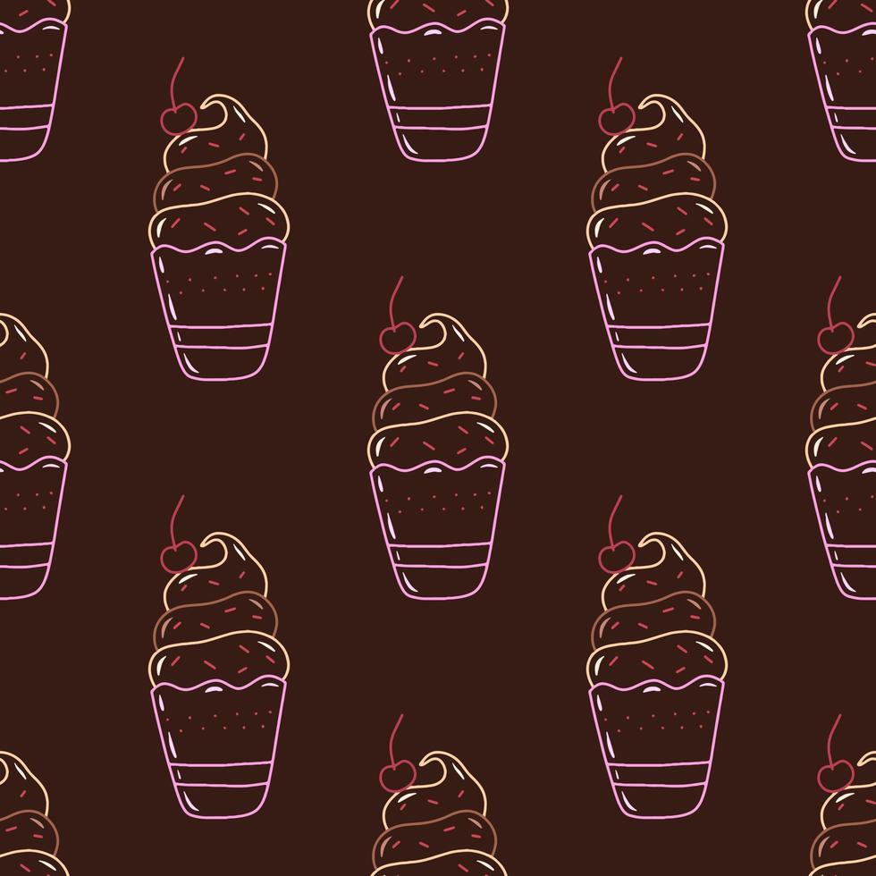 Doodle Hand Drawn Ice Cream Vector Seamless Pattern 12872988 Vector Art