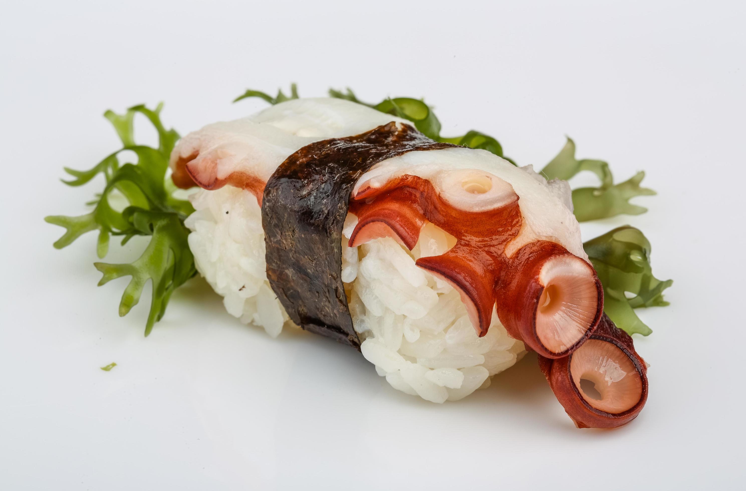 Octopus sushi view 12878054 Stock Photo at Vecteezy