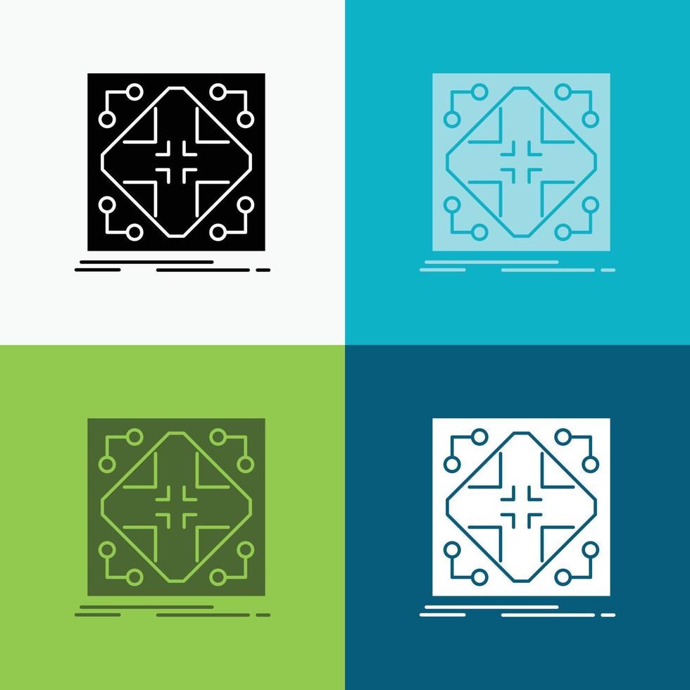 Data. infrastructure. network. matrix. grid Icon Over Various ...