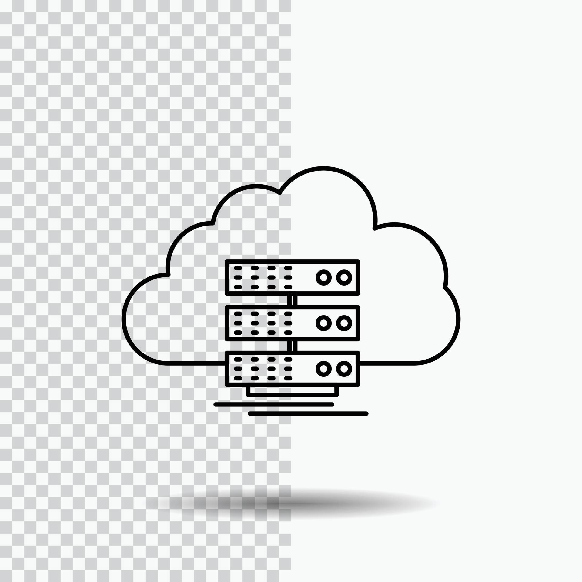 cloud. storage. computing. data. flow Line Icon on Transparent ...