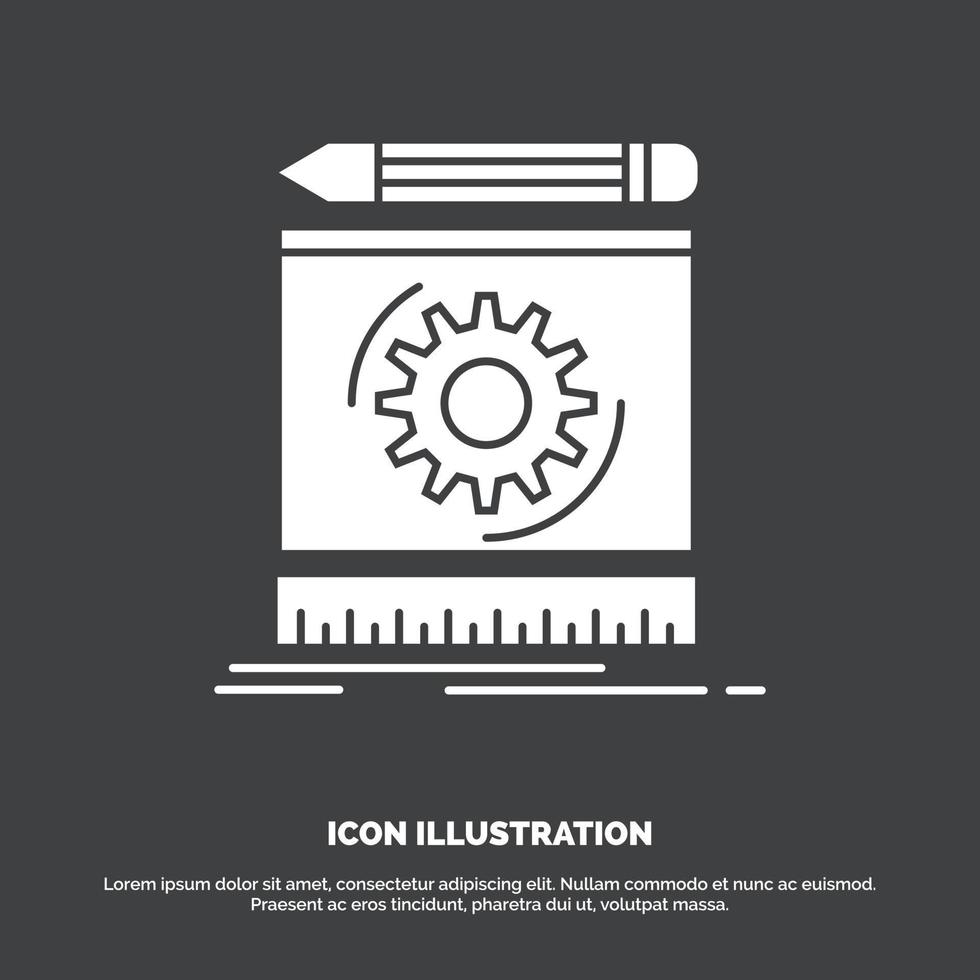 Draft Engineering Process Prototype Prototyping Icon Glyph Vector