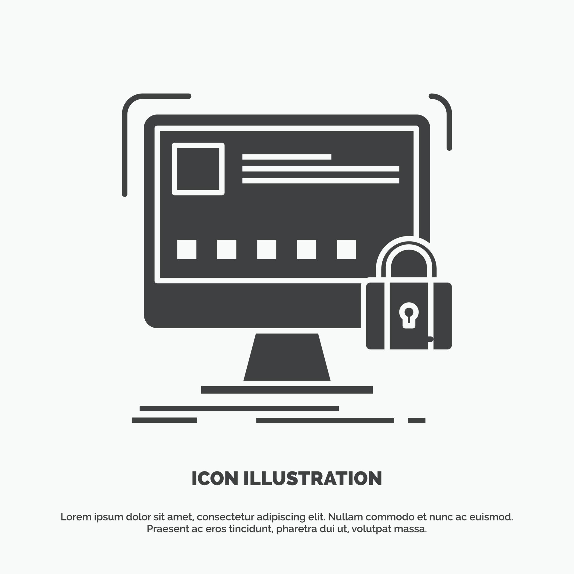 Protect Protection Lock Safety Secure Icon Glyph Vector Gray Symbol For Ui And Ux Website