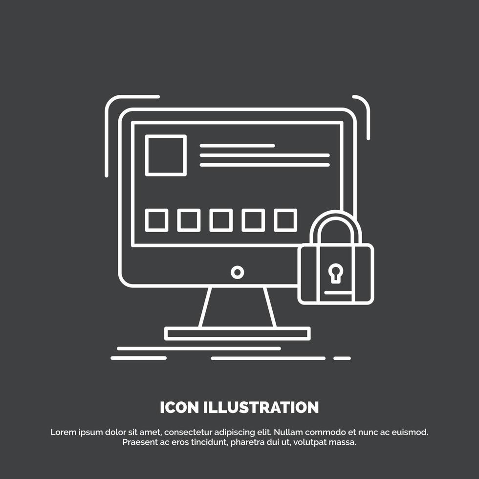 Protect Protection Lock Safety Secure Icon Line Vector Symbol For Ui And Ux Website Or