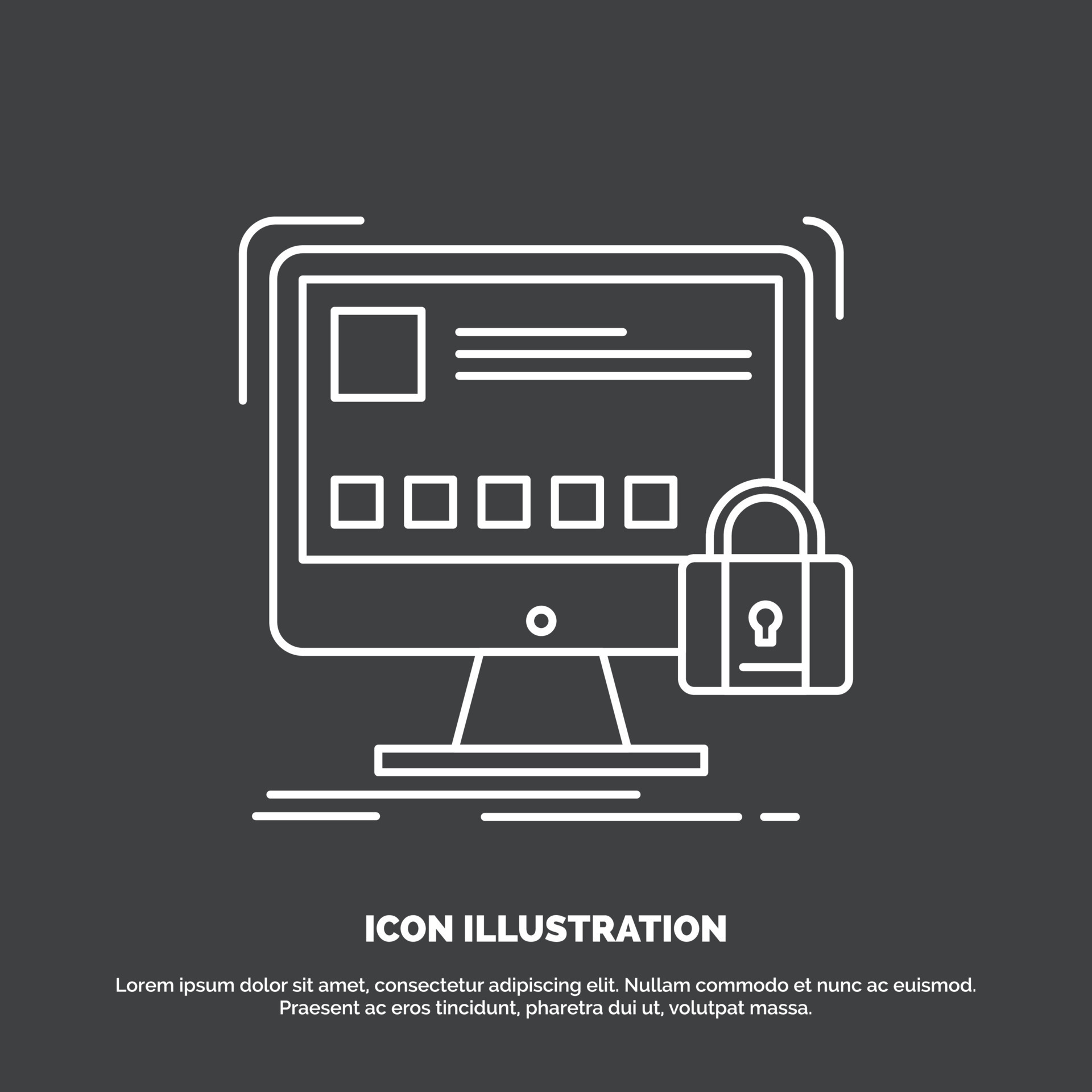Protect Protection Lock Safety Secure Icon Line Vector Symbol For