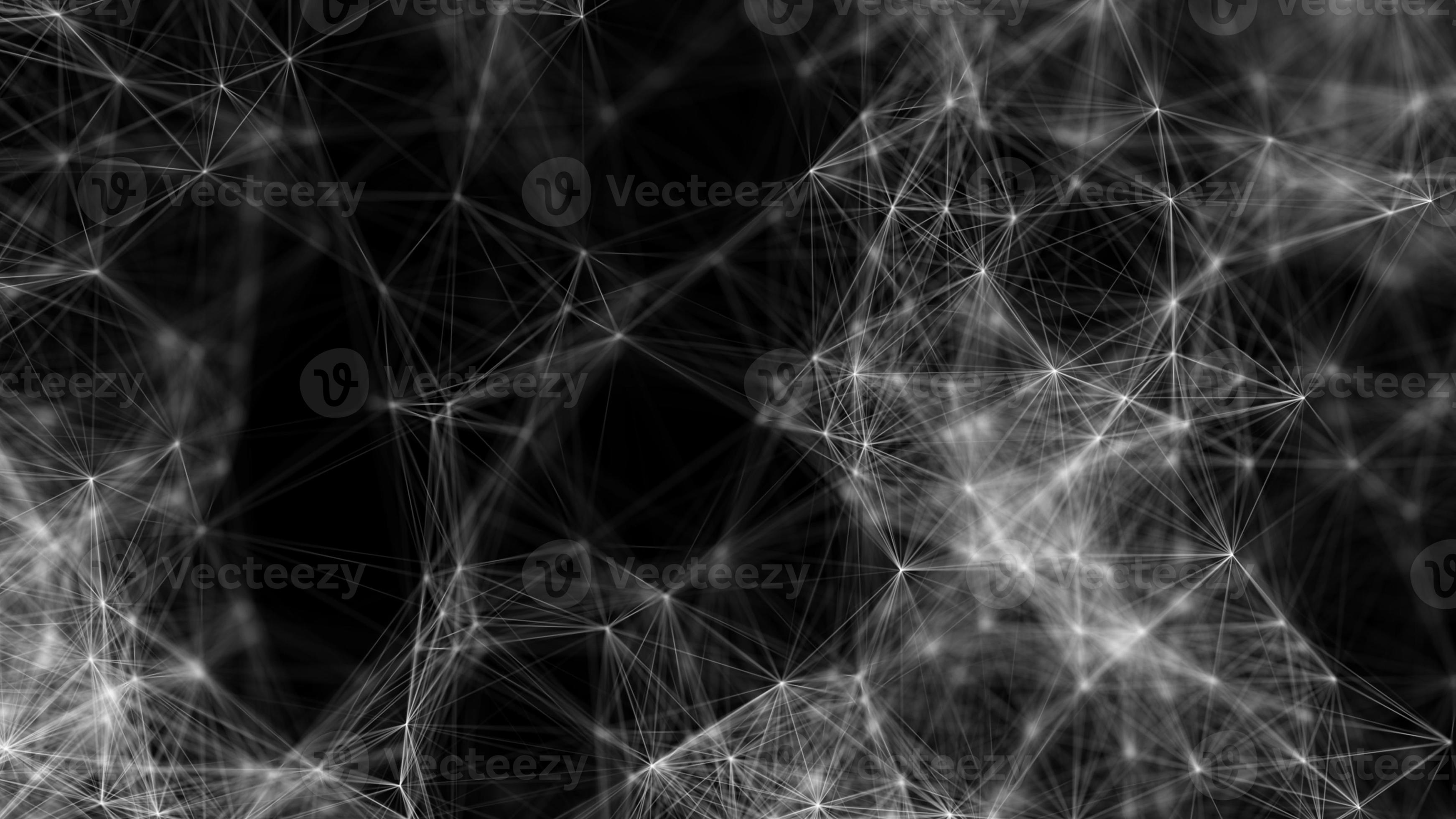Polygonal Black Monochrome Abstract Background Shapes Network With Low Poly Lines Neural