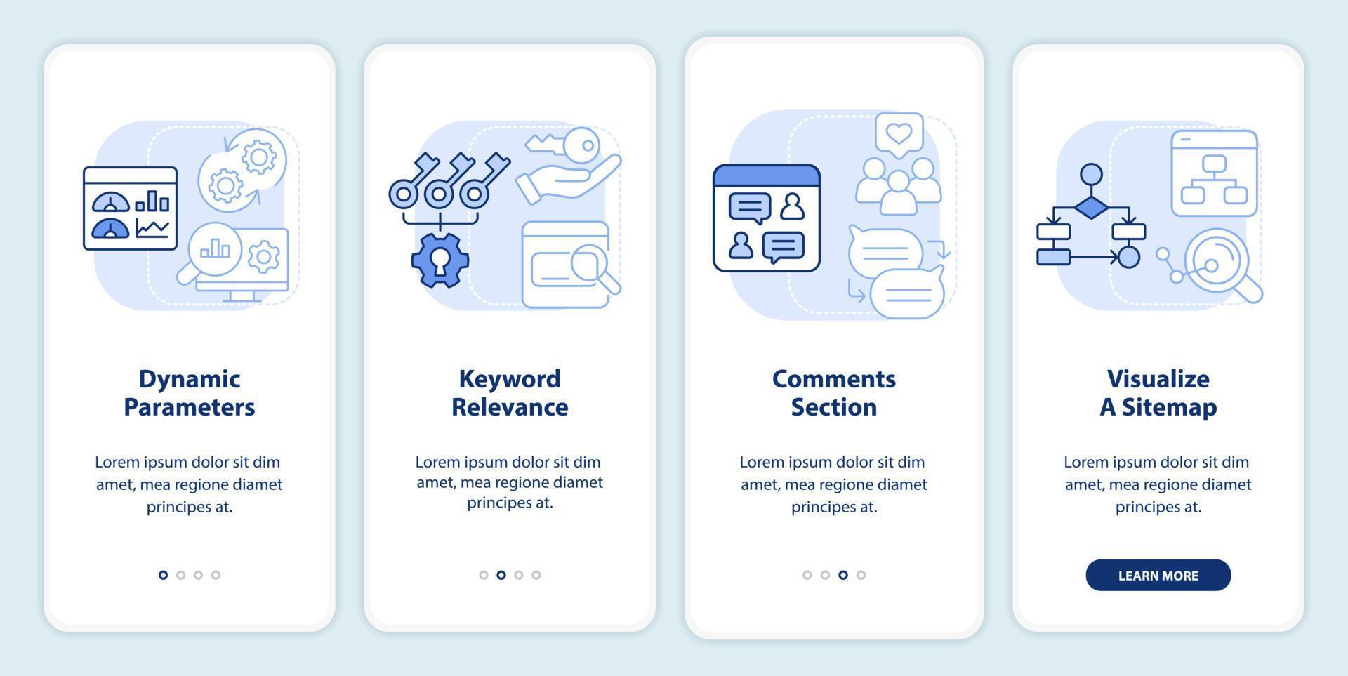 Advanced Search Engine Optimization Light Blue Onboarding Mobile App