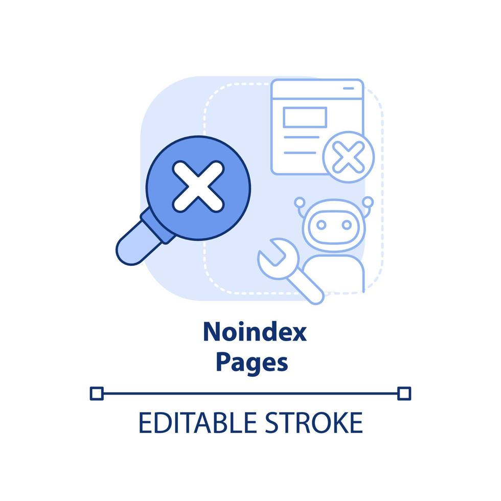 Noindex pages light blue concept icon. Exclude page from search result ... Noindex pages light blue concept icon. Exclude page from search result ...