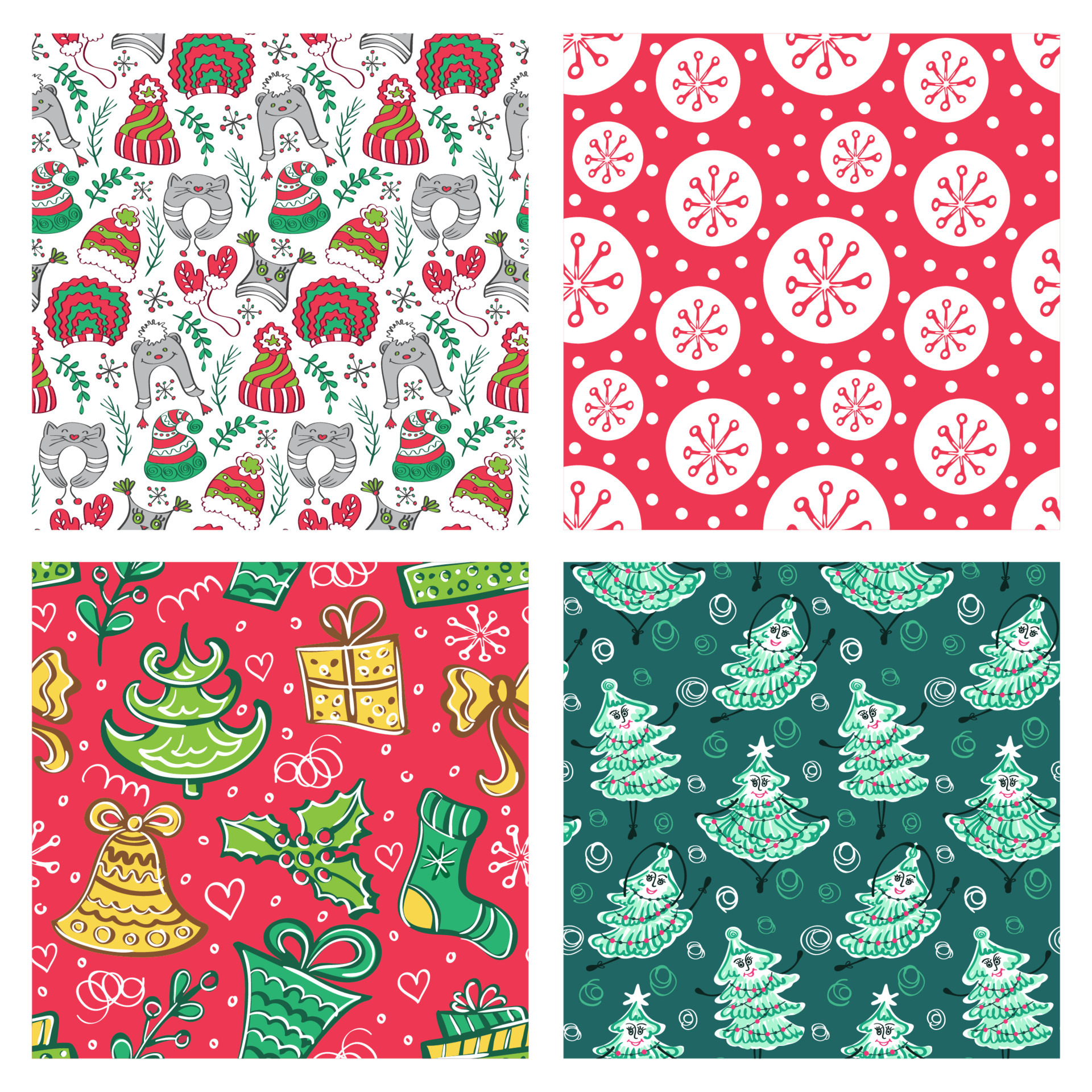 Christmas vector seamless patterns collection 12885335 Vector Art at ...
