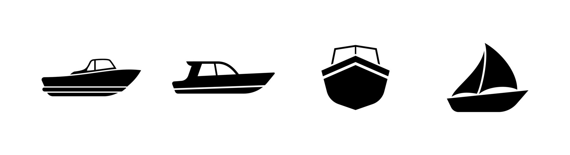 Boat icon set of 4, design element suitable for websites, print design ...