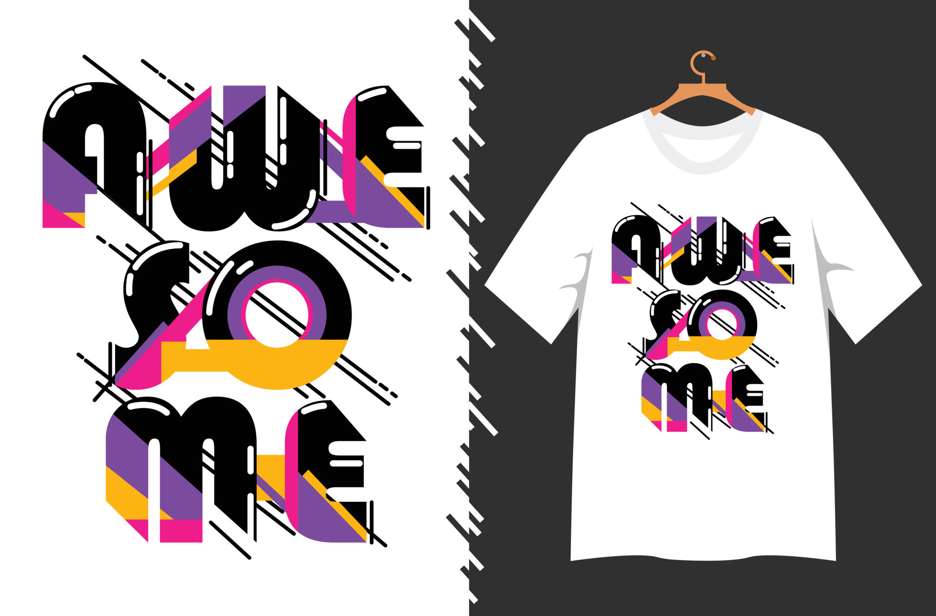 Awesome Typography T Shirt Design 12885794 Vector Art At Vecteezy