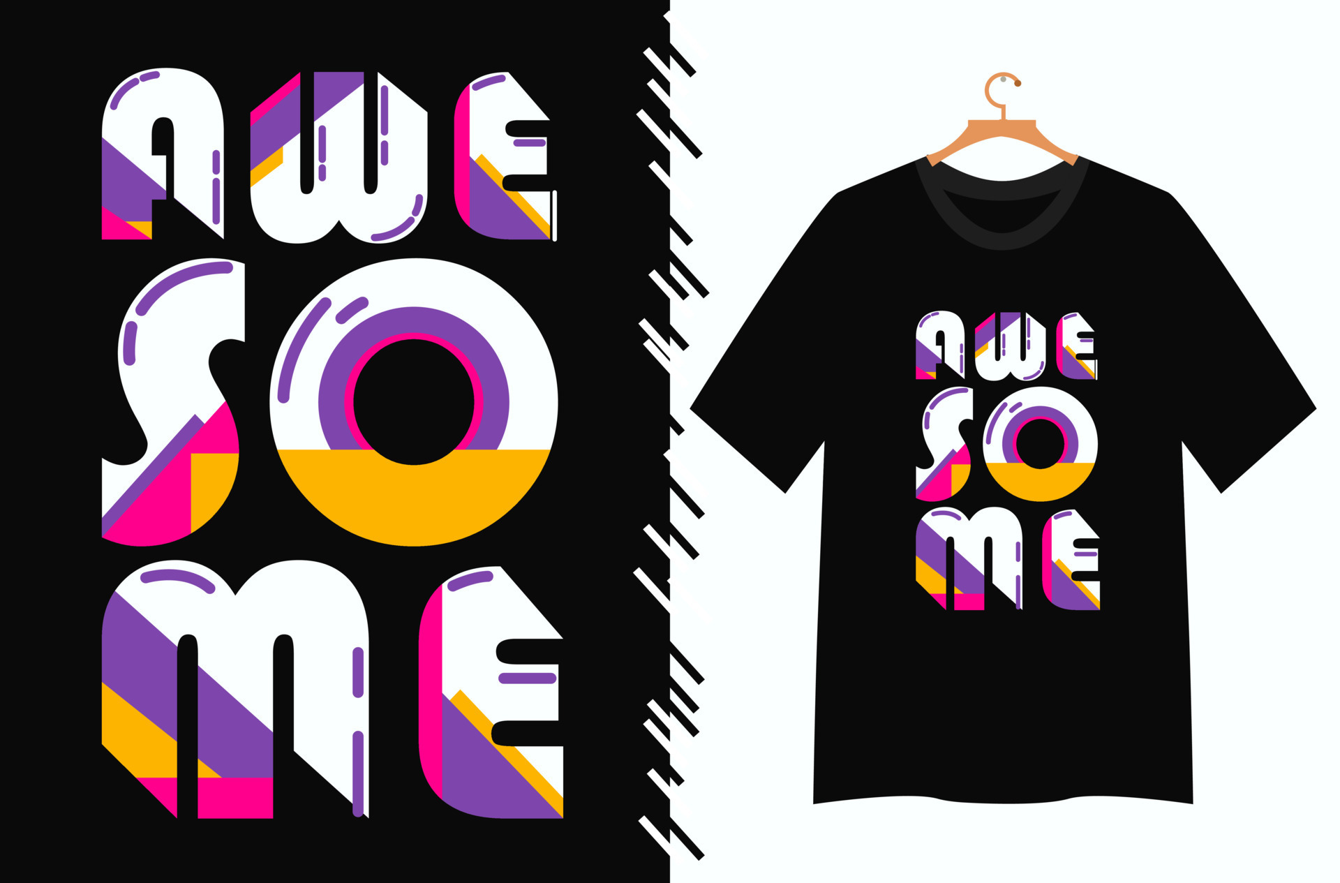 Awesome Typography T Shirt Design 12885803 Vector Art At Vecteezy