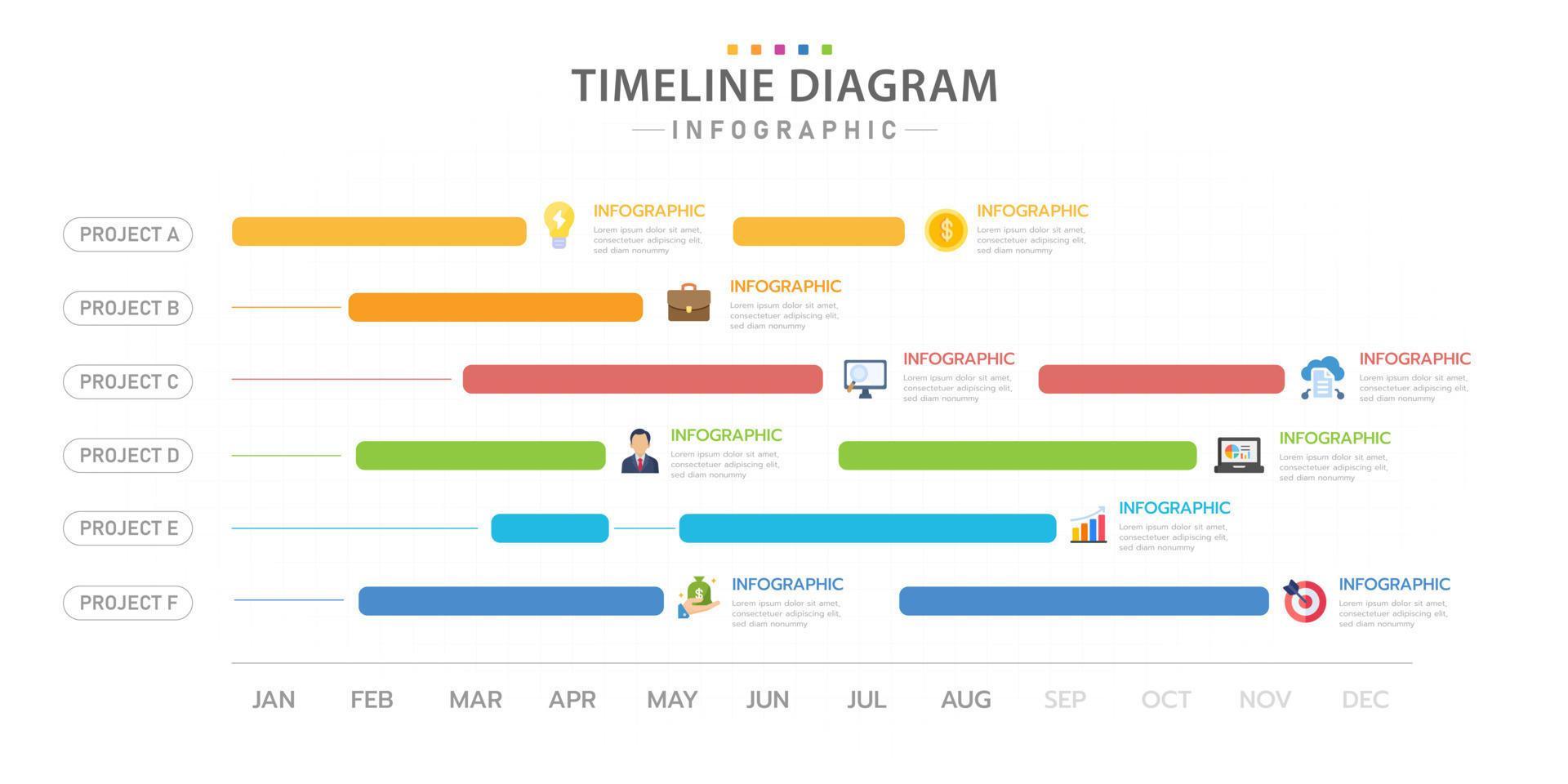 Infographic template for business. 12 Months modern Timeline diagram ...