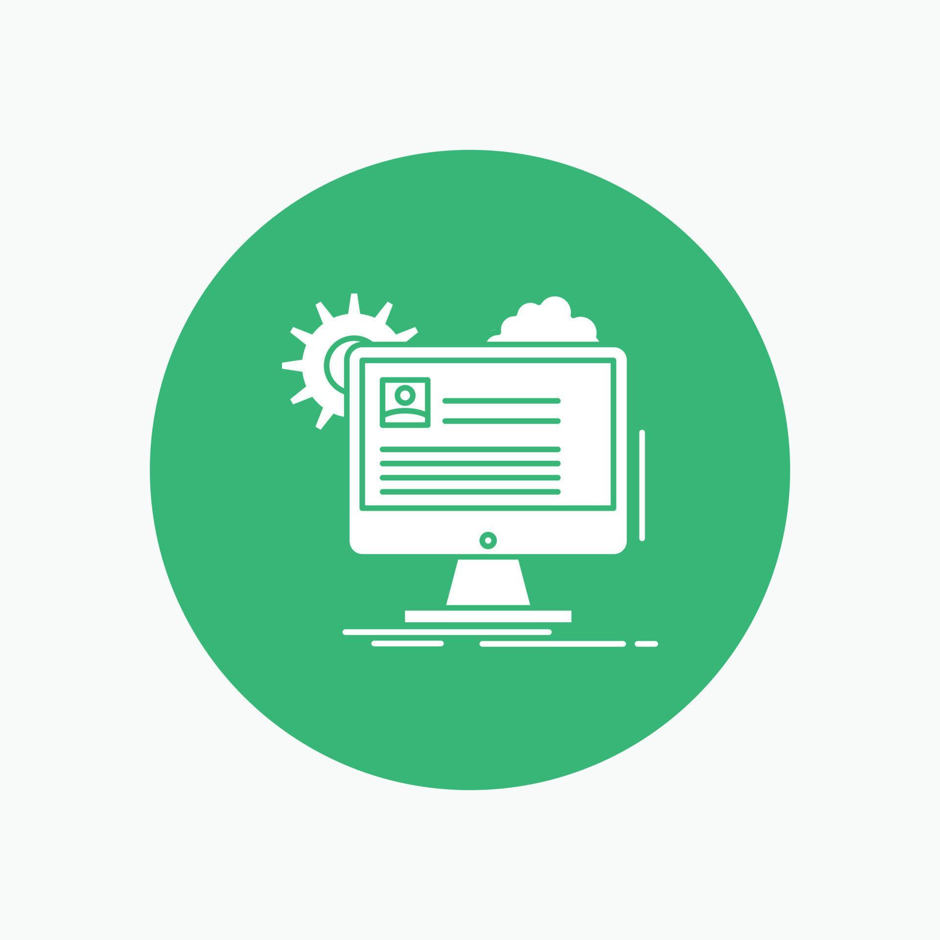 Account. profile. report. edit. Update White Glyph Icon in Circle. Vector Button illustration ...