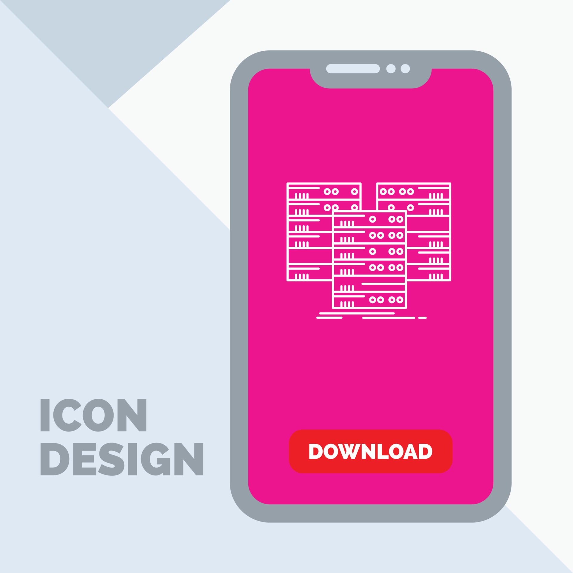 Center Centre Data Database Server Line Icon In Mobile For Download