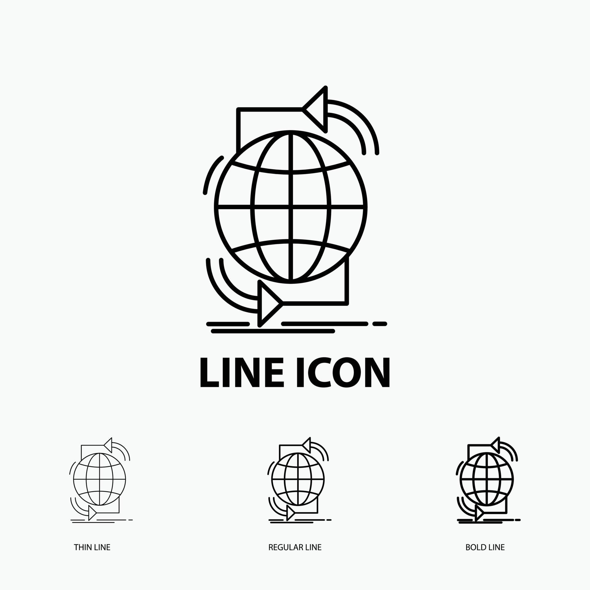 Connectivity Global Internet Network Web Icon In Thin Regular And
