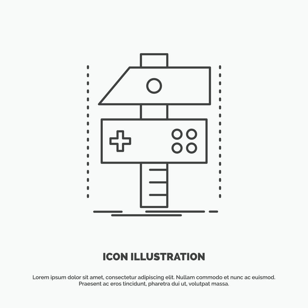 Build Craft Develop Developer Game Icon Line Vector Gray Symbol For Ui And Ux Website Or