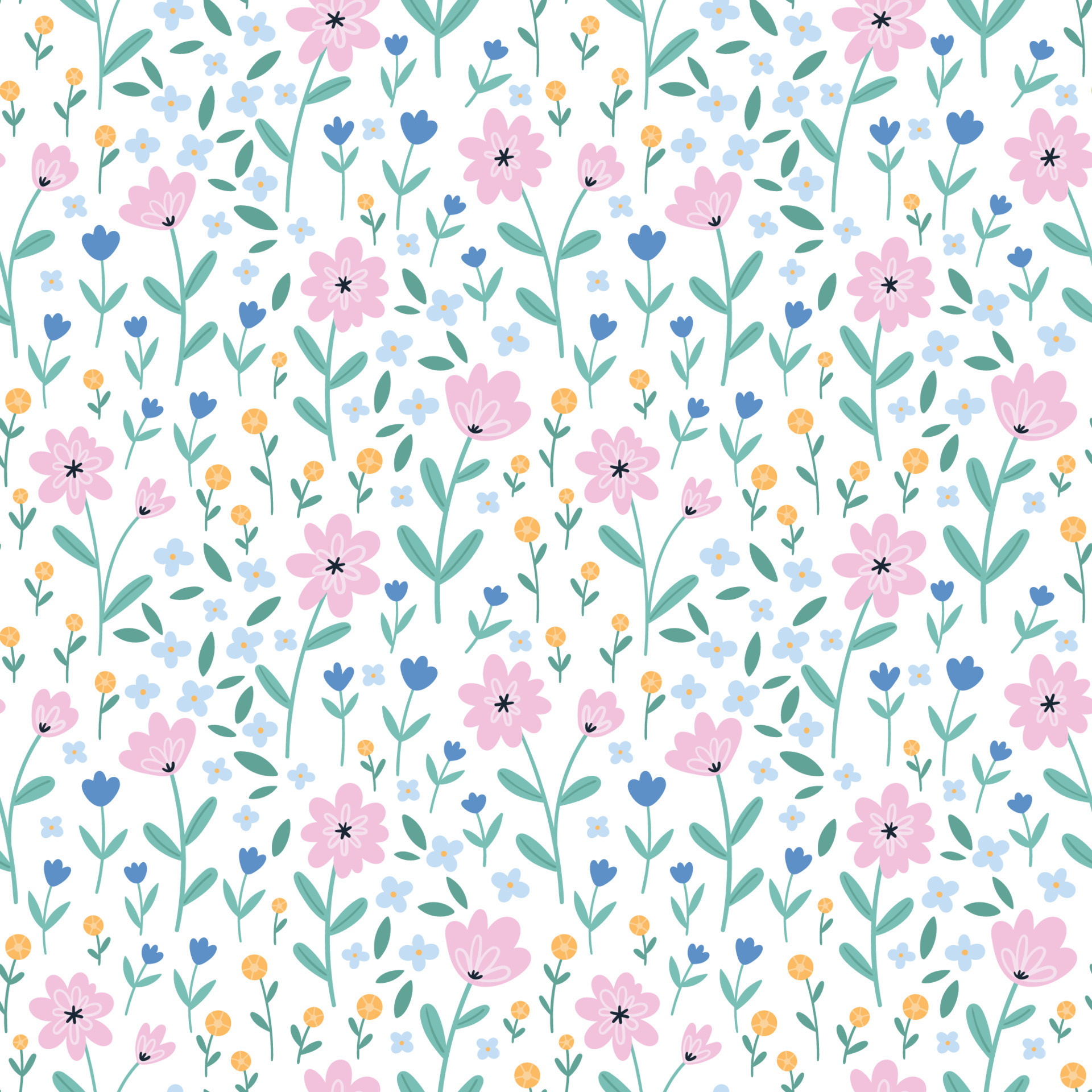 Seamless floral pattern. Beautiful flowers on a white background ...