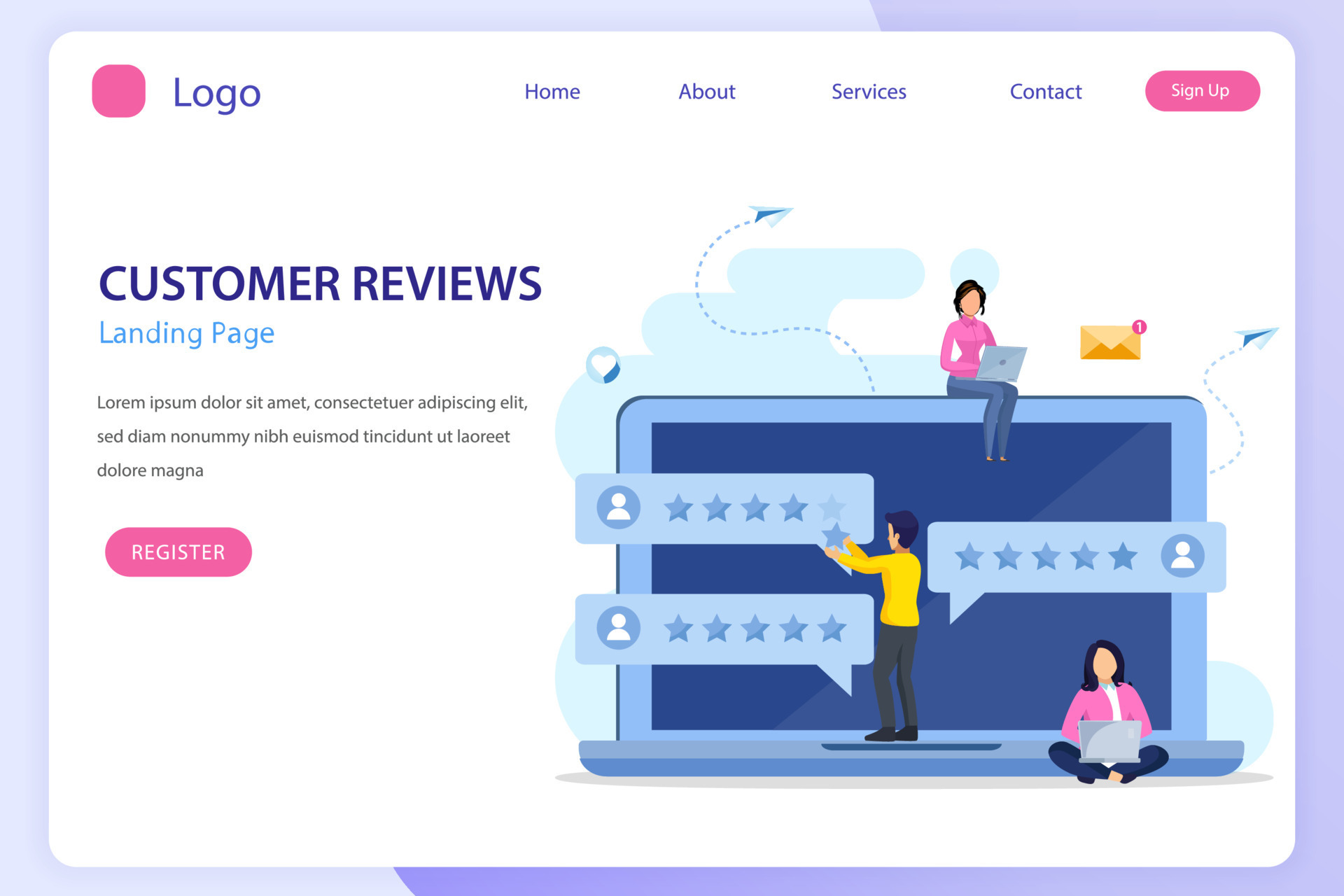 Customer reviews concept. online reviews, experience or feedback, star rating, notifications ...