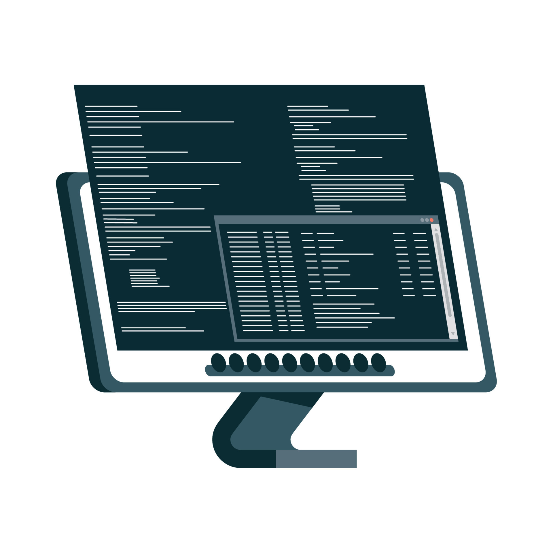 desktop with programming code 12890481 Vector Art at Vecteezy