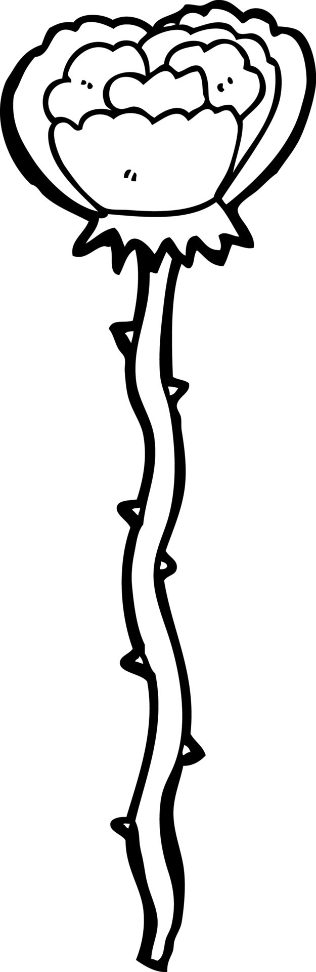 Line Drawing Cartoon Flower 12890901 Vector Art At Vecteezy